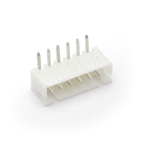 XH-6AW / Csatlakozó aljzat, apa, XH, 2.5mm, 6p, THT, 250V, 3A, 90° - HESTORE - Elektronikai ...