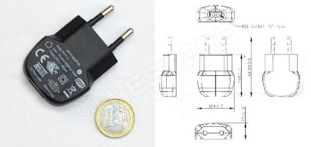 PP USB MINI (1894289 FW7713) FRIWO / Adapter, hálózati, 5V/1000mA USB ...