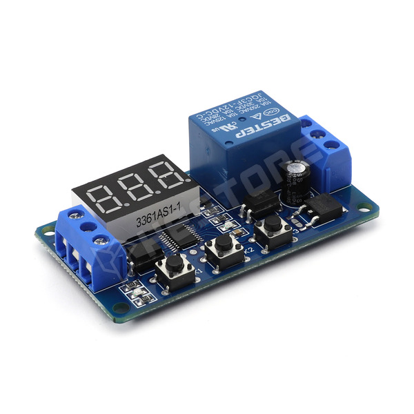 TIM-R12V-V2 / 12V LED kijelzős programozható időzítő modul, vezérlő jel: aktív magas - HESTORE ...