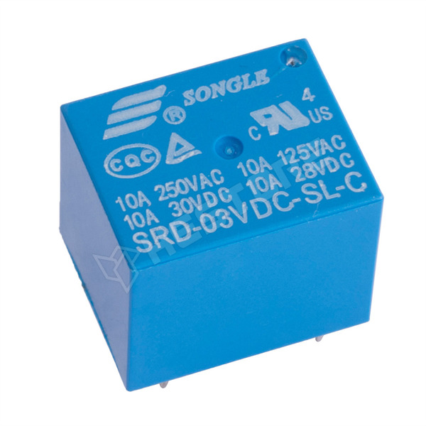 SRD-03VDC-SL-C / Relé, SPDT, 3V DC, 10A / 250V AC, 10A / 30V DC (SONGLE ...