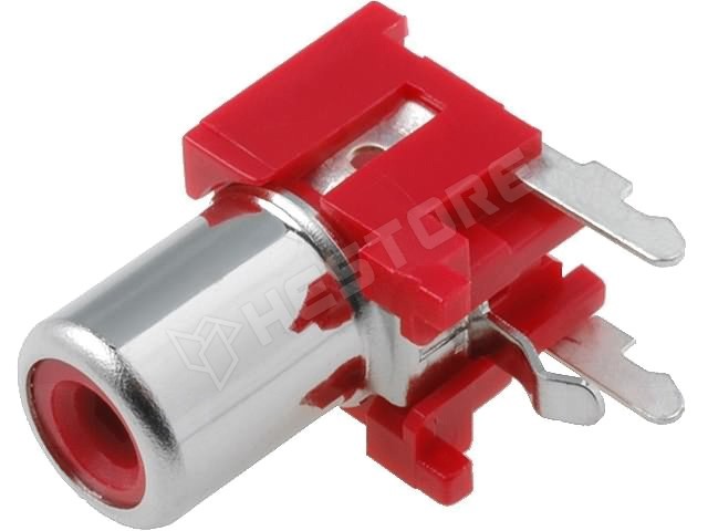 RCA-223 R / RCA aljzat 90°, piros - HESTORE - Elektronikai alkatrész ...